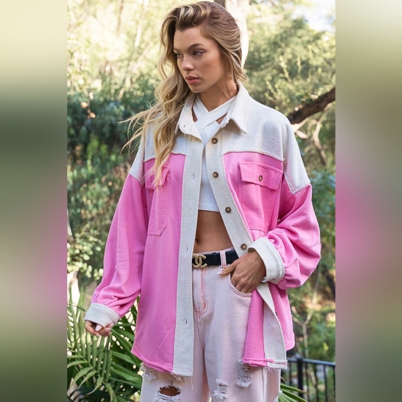 POL | Jackets & Coats | Pol Color Block Long Shacket Jacket | Poshmark